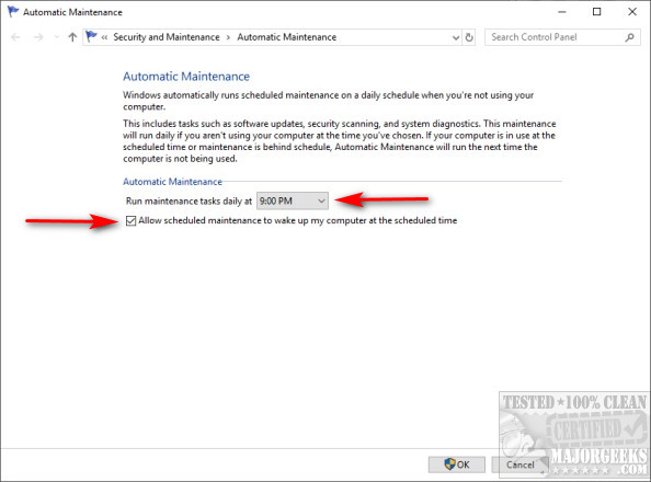 How to Change Automatic Maintenance Times - MajorGeeks