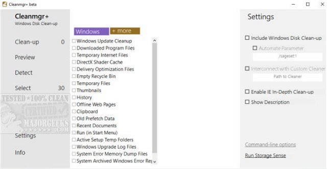 Cleanmgr+ Is a Solid Disk Clean-up Tool Alternative - MajorGeeks