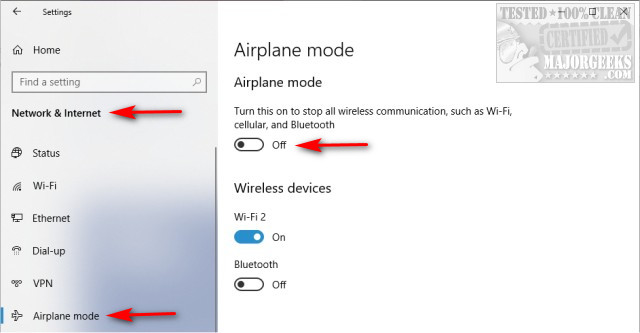 Using and Diagnosing Problems with Airplane Mode in Windows 10 - MajorGeeks