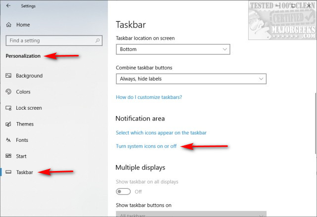 How to Remove the Clock From Windows 10 Taskbar - MajorGeeks