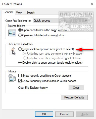 How to Open Items with Single-Click or Double-Click in Windows 10 ...