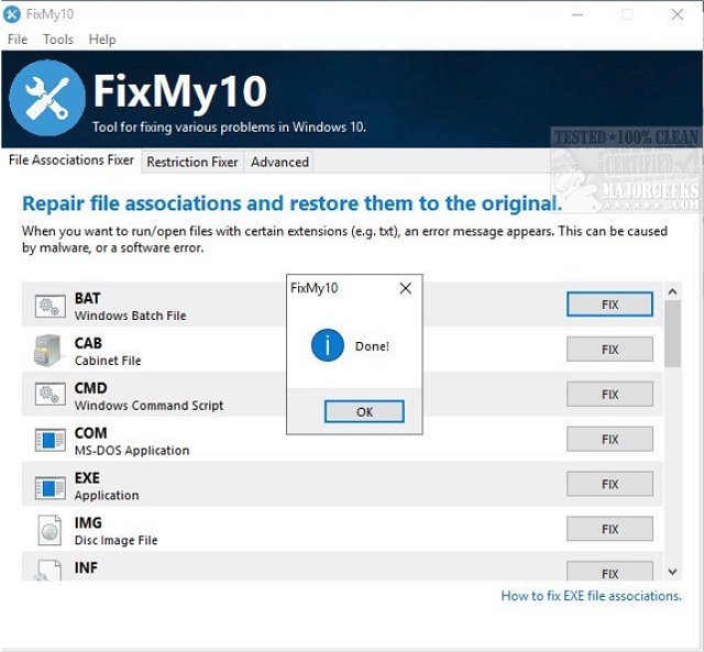 FixMy10 Helps Fix Common Windows 10 Issues - MajorGeeks FixMy10 Helps Fix Common Windows 10 Issues - MajorGeeks