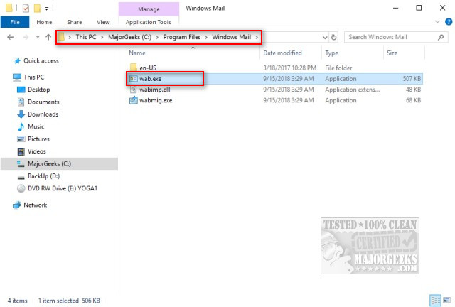 What Is a wab.exe File? - MajorGeeks