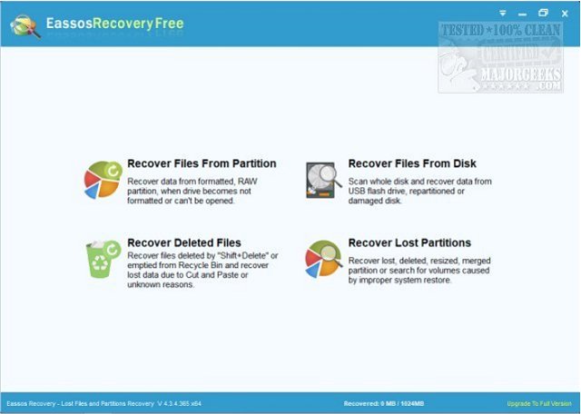Efficiently Recover Lost Data with Eassos Recovery Free - MajorGeeks