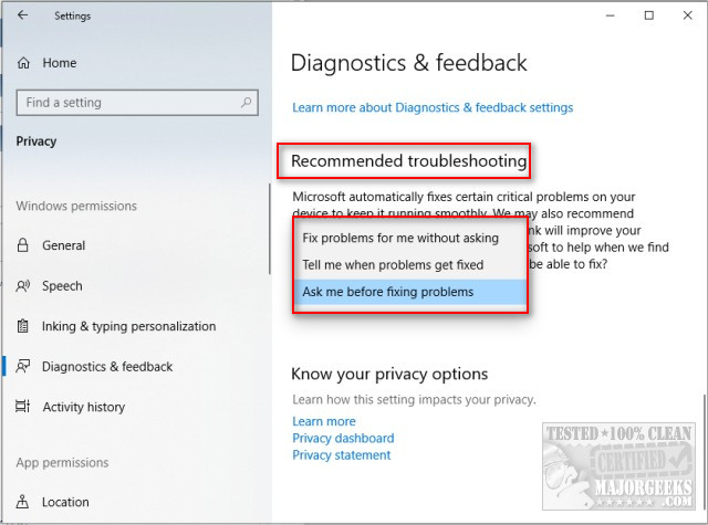 How to Run Windows 10 Troubleshooters Automatically - MajorGeeks