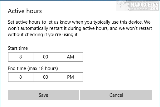 3 Ways to Change Windows 10 Active Hours - MajorGeeks