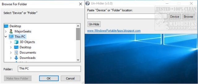 Un-Hider Helps Reveal Files/Folders Hidden by Viruses - MajorGeeks