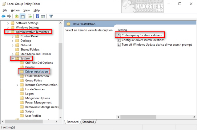 Windows Requires a Digitally Signed Driver - MajorGeeks