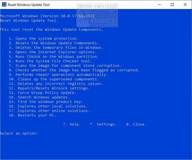 New on MajorGeeks: Reset Windows Update Tool - MajorGeeks
