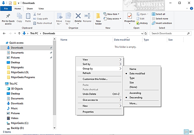 How to Disable or Enable File Grouping in File Explorer - MajorGeeks How to Disable or Enable File Grouping in File Explorer - MajorGeeks