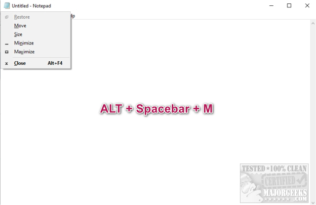 How to Access a Window When the Title Bar Goes off the Screen - MajorGeeks