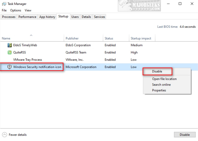 How to Hide the Windows 10 Windows Security Tray Icon - MajorGeeks How to Hide the Windows 10 Windows Security Tray Icon - MajorGeeks