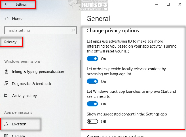 Your Location Is Currently in Use in Windows 10 - MajorGeeks