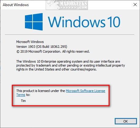 How to Change Windows Registered Owner and Organization Info - MajorGeeks