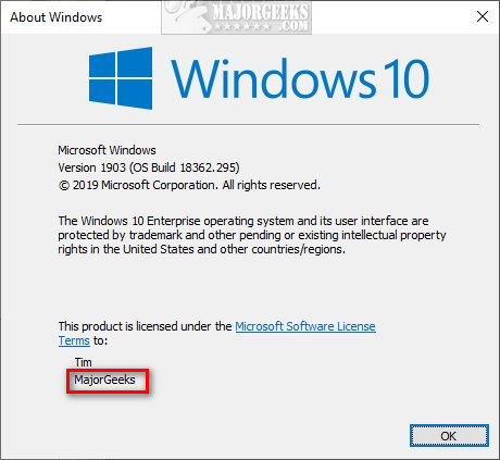 How to Change Windows Registered Owner and Organization Info - MajorGeeks