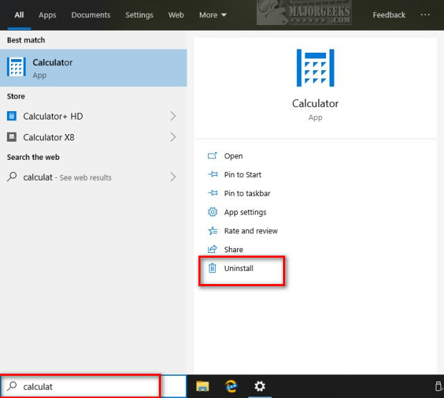 How to Uninstall Calculator in Windows 10 - MajorGeeks