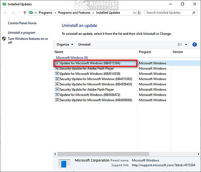 Windows Update KB4515384 Causing Problems on Windows 10 - MajorGeeks