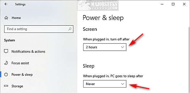 Windows 10 Goes to Sleep Early - MajorGeeks
