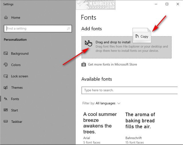 How to Install or Uninstall Fonts in Windows 10 & 11 - MajorGeeks
