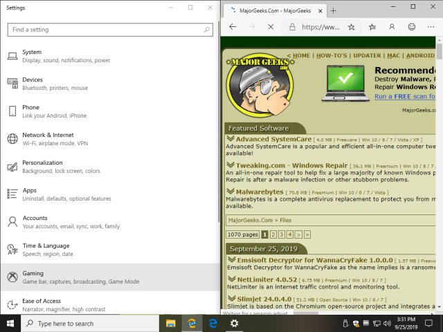 How to Split Your Screen in Windows 10 & 11 - MajorGeeks
