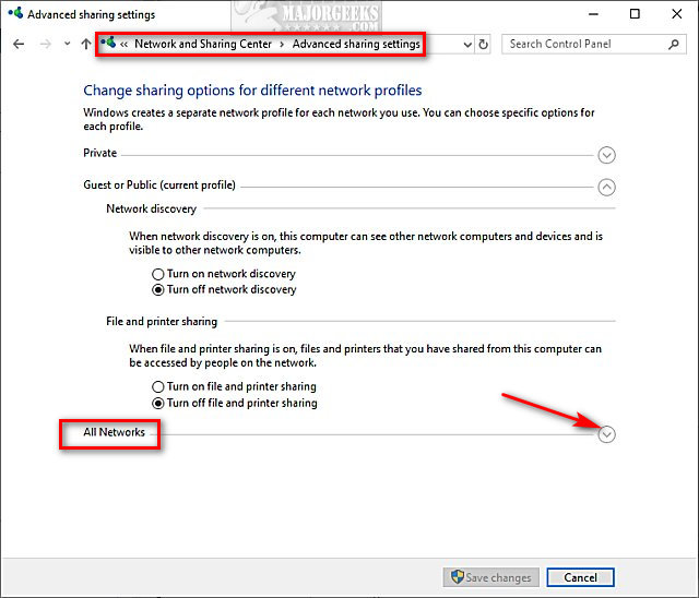 How to Turn Public Folder Sharing on or Off - MajorGeeks