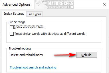 How to Delete and Rebuild the Windows 10 & 11 Search Index - MajorGeeks