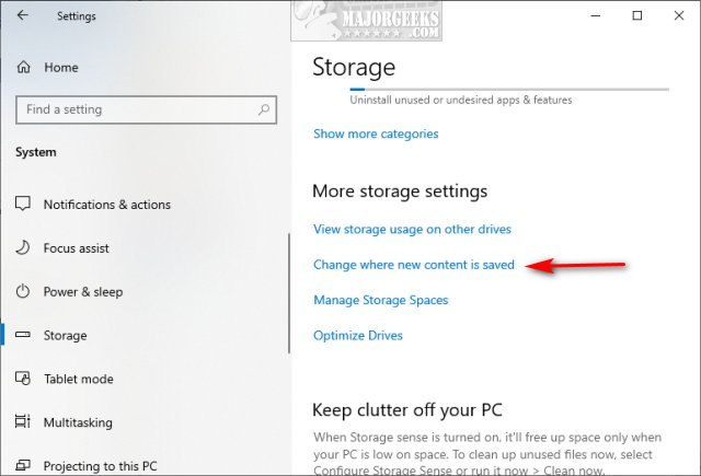 Change the Default Save Location for New Apps and Files - MajorGeeks