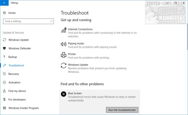 Troubleshooting Windows 10 Blue Screen Errors - MajorGeeks