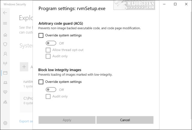 How to Exclude an App in Exploit Protection - MajorGeeks