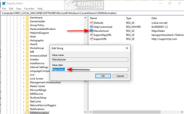 How to Add, Edit or Change OEM Information in Windows 10 - MajorGeeks