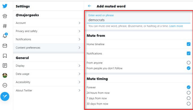 How to Block Political Posts on Twitter - MajorGeeks