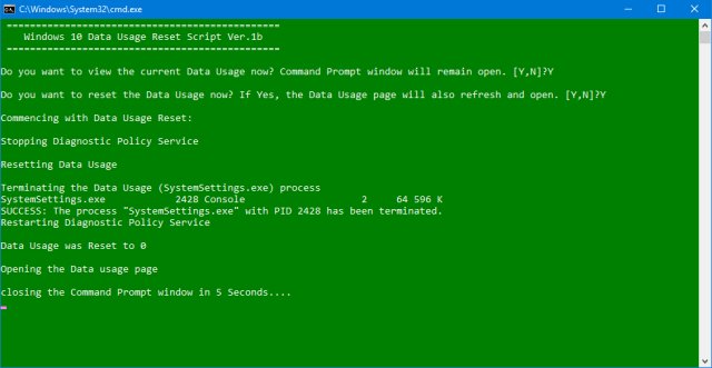 How to View and Reset Network Data Usage in Windows 10 - MajorGeeks