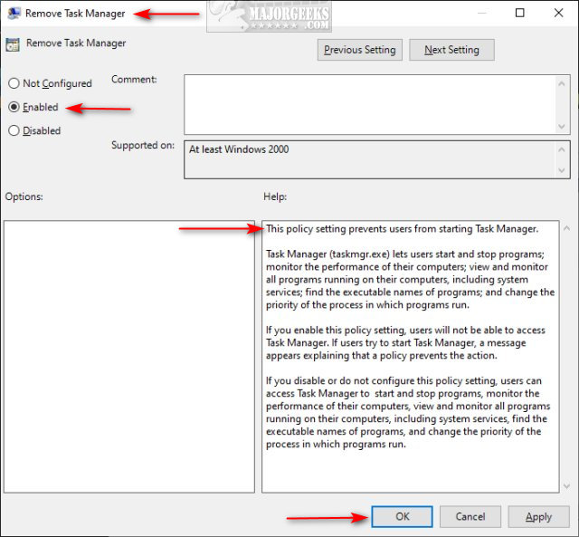 How to Remove Options From the CTRL+ALT+DEL Screen - MajorGeeks