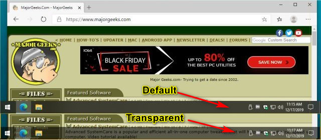 Enable or Disable Taskbar Transparency in Windows 10 & 11 - MajorGeeks