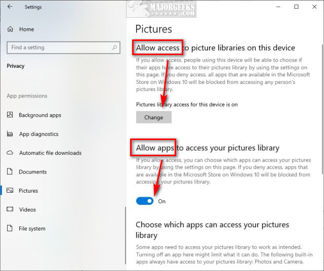 Allow or Deny App Access to Documents, Pictures, and Video Folders in ...