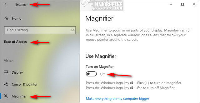 6 Ways to Start and Stop Magnifier in Windows 10 - MajorGeeks
