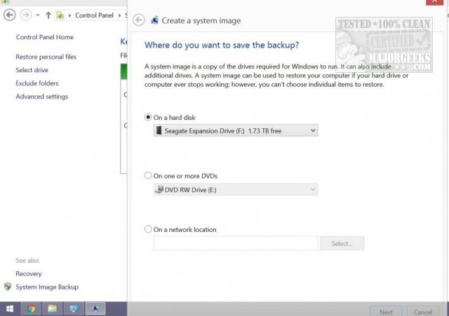 Can't Create System Image Because Next and Cancel Buttons Are Grayed ...