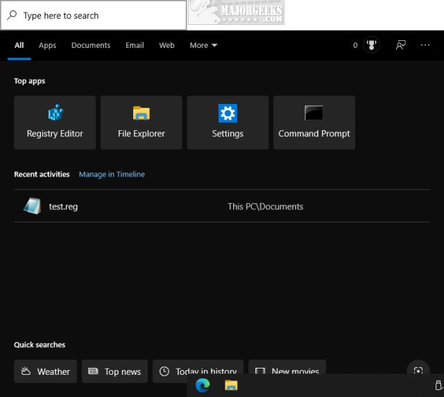How to Move the Windows 10 Search Box to the Top or Bottom - MajorGeeks