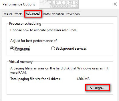 How to Manage Virtual Memory (Pagefile) in Windows 10 /11 - MajorGeeks