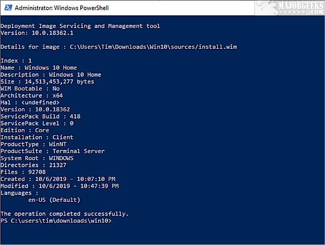 How to Get Full Details About a Windows 10 Installation ISO - MajorGeeks