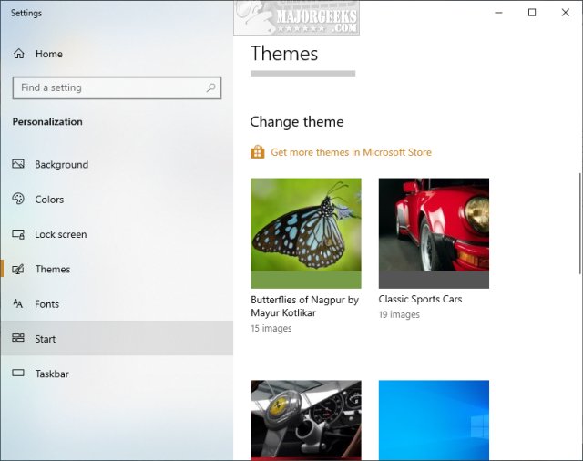 How to View and Remove All Windows 10 Themes - MajorGeeks