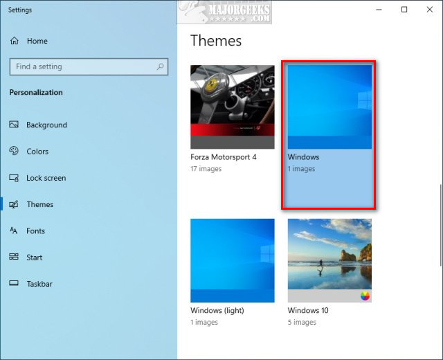 How to View and Remove All Windows 10 Themes - MajorGeeks