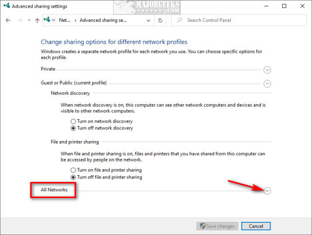 How to Turn On or Off Password Protected Sharing - MajorGeeks