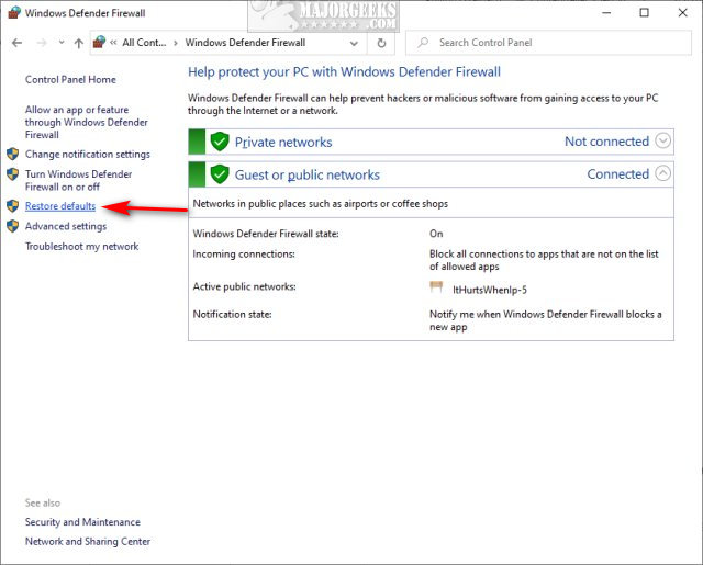 How to Restore or Reset Default Windows Defender Firewall Settings in ...