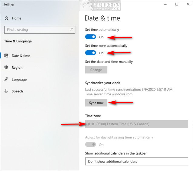 How to Fix Windows Date and Time Changing or Wrong - MajorGeeks