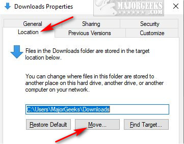 How to Move Your Downloads Folder in Windows - MajorGeeks