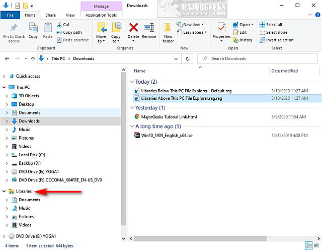 How to Move Libraries Above or Below This PC in File Explorer - MajorGeeks