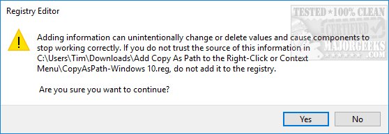 Add "Copy As Path' to the Right-Click or Context Menu - MajorGeeks