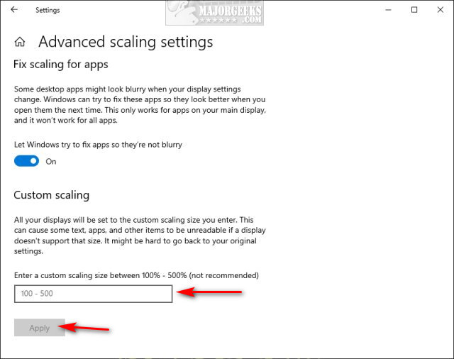 How to Change DPI Scaling Level in Windows 10 & 11 - MajorGeeks