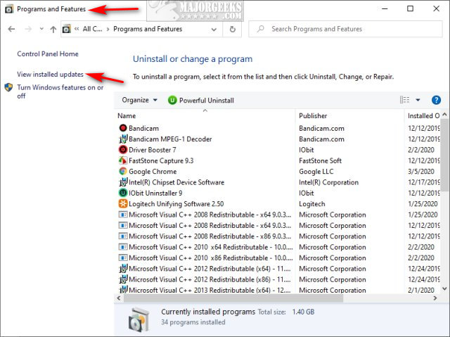 How to View Windows Update History in Windows 10 - MajorGeeks